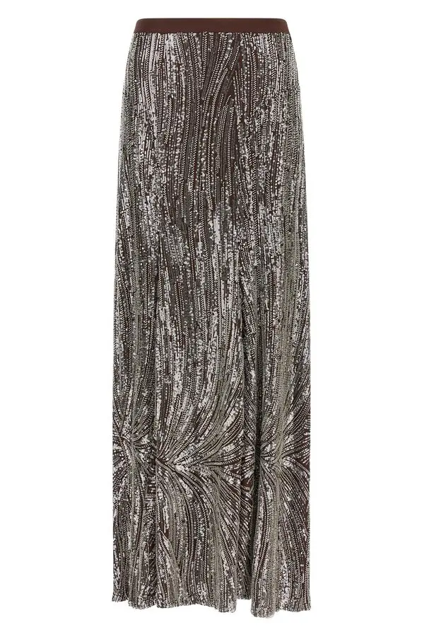 Rabanne Sequined And Pearl Embellished Long Skirt