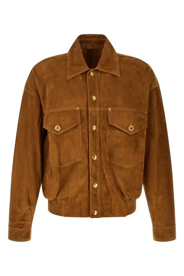 Versace Suede Blouson - Brown