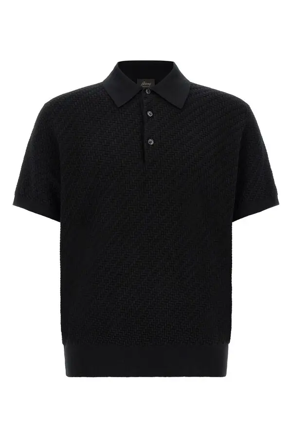 Brioni Trama' Weaving Polo