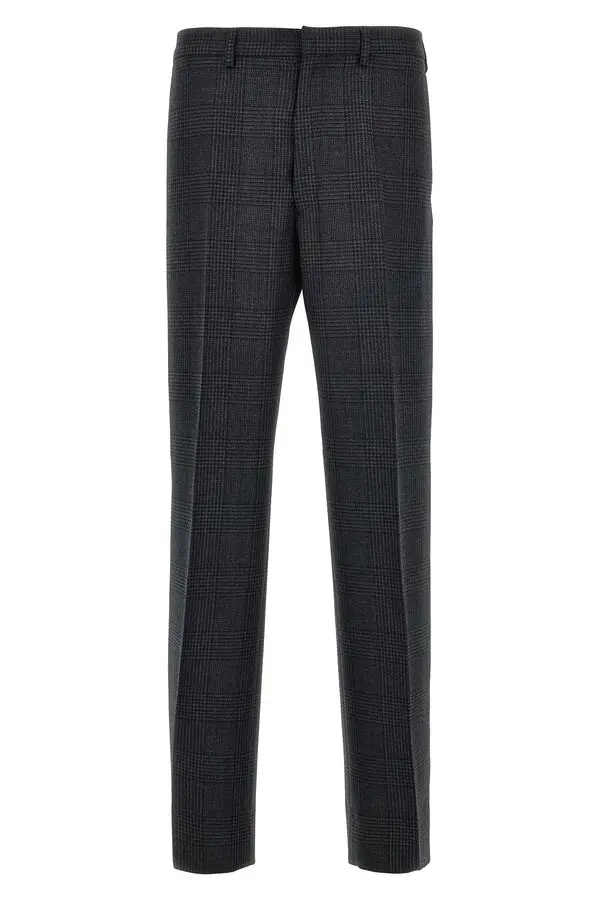 Prada Check Virgin Wool Trousers