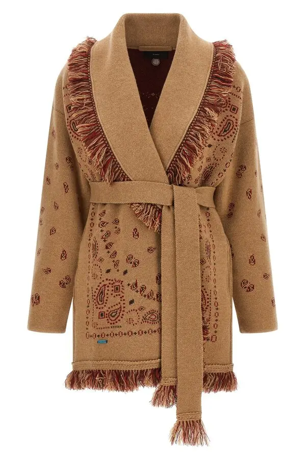 Alanui Bandana Jacquard Cashmere Cardigan