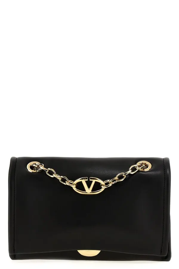 Valentino Garavani Vlogo Chain Shoulder Bag - Black