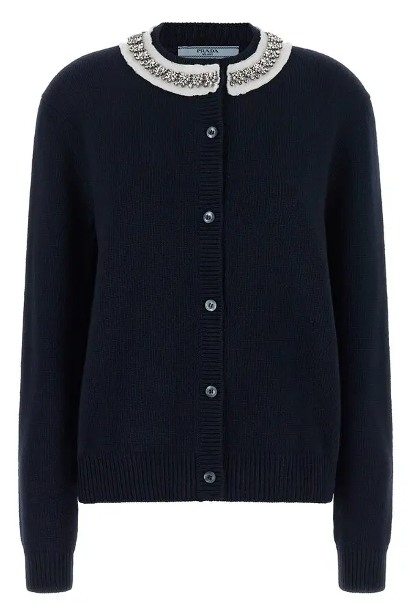 Prada Jewel Collar Cardigan
