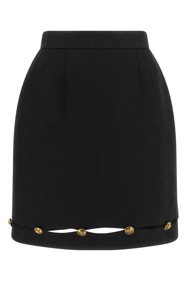 Versace Grain De Poudre Wool Skirt
