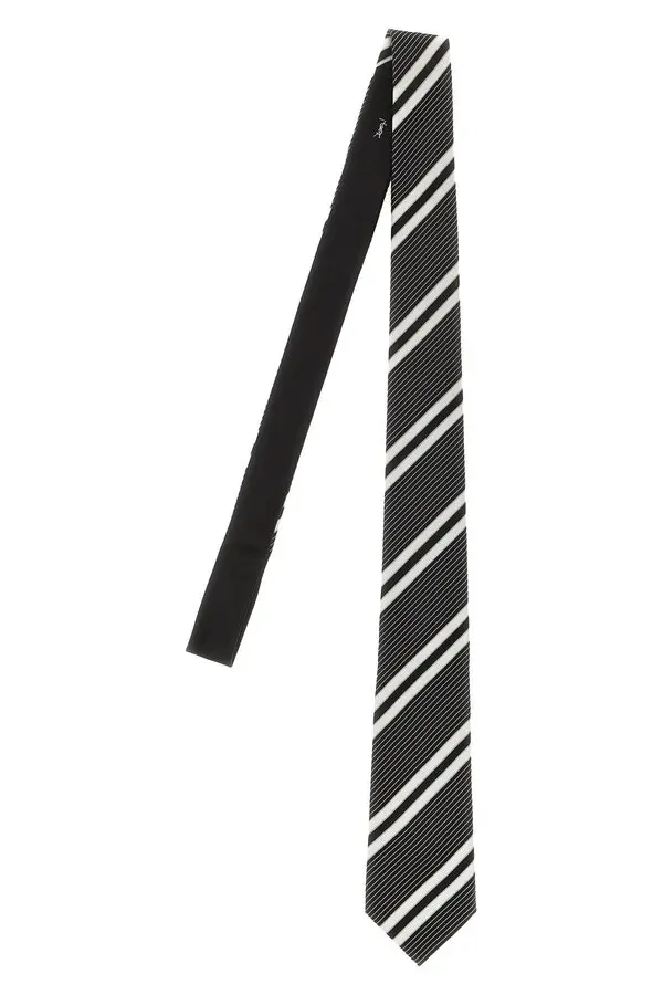 Saint Laurent Jacquard Diagonal Striped Tie