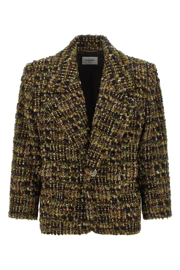 Saint Laurent Bouclé Tweed Blazer