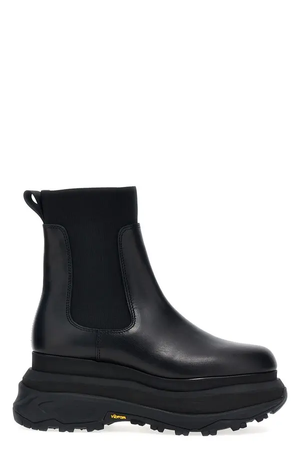 Sacai Chelsea Leather Ankle Boots