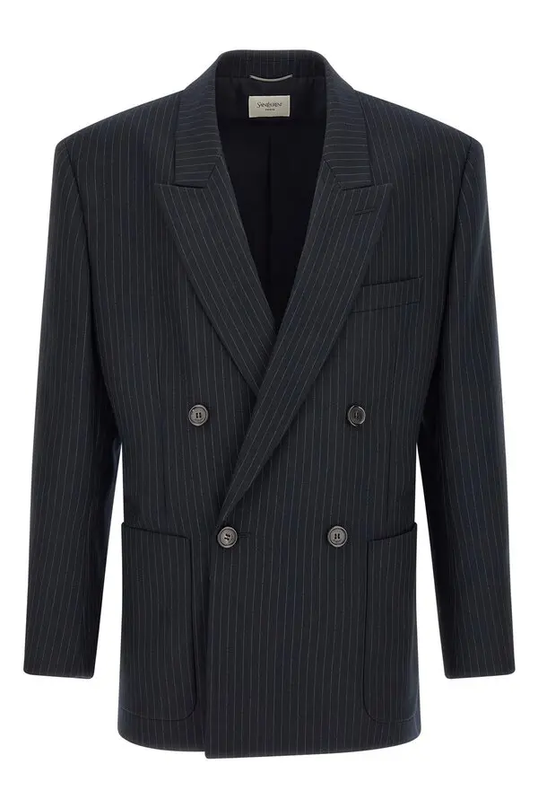 Saint Laurent Pinstriped Double-breasted Blazer