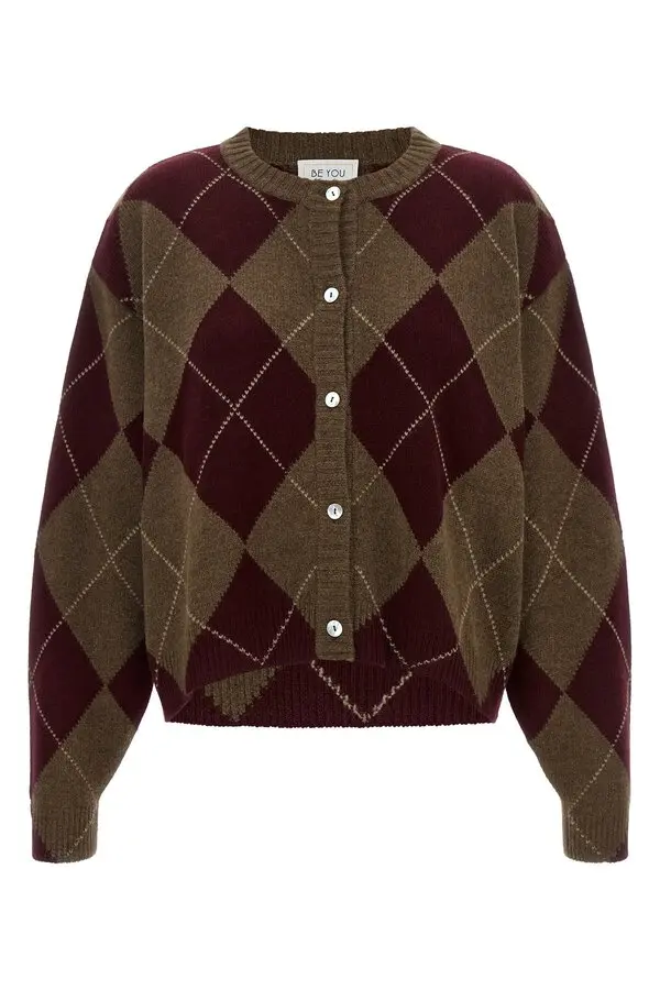 BE YOU Cashmere Argyle Cardigan