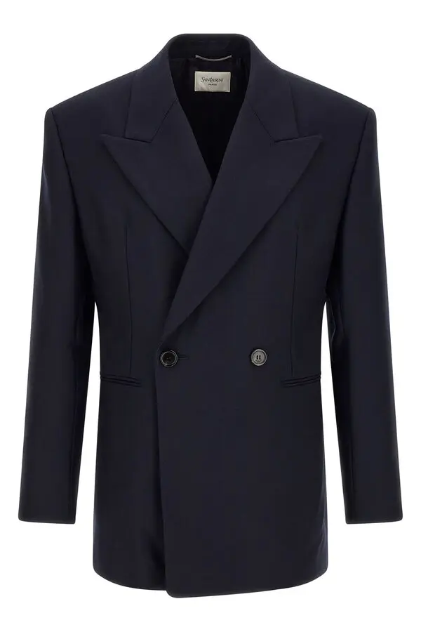 Saint Laurent Felted Wool Gabardine Blazer Jacket