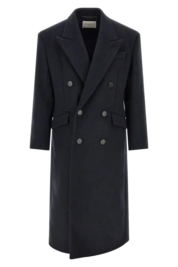 Saint Laurent Wool Double-breasted Overcoat