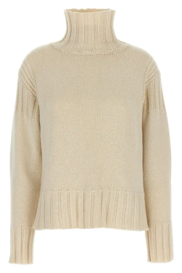 JIL SANDER Cashmere Ribbed Detail Sweater