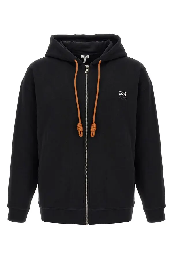 Loewe Anagram' Embroidery Hoodie - Black