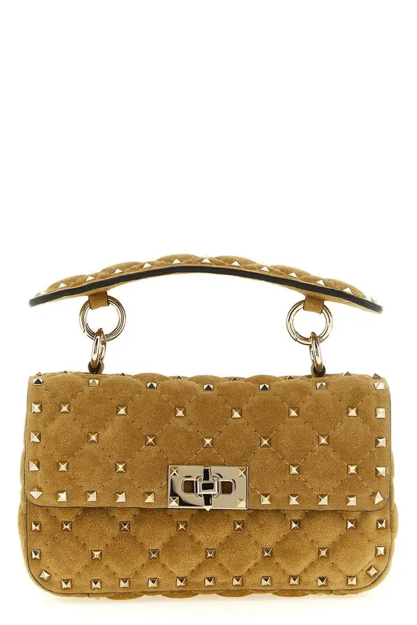 Valentino Garavani Rockstud Spike Small Shoulder Bag - Beige
