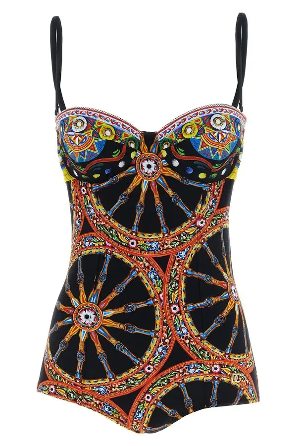 Dolce & Gabbana Carretto Print One-piece Swimsuit - Multi