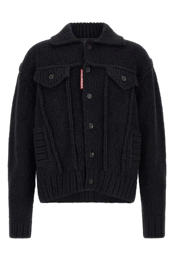 Dsquared2 Logo Patch Cardigan - Blue