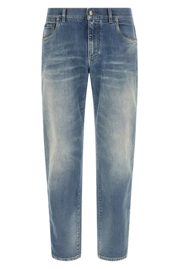 Dolce & Gabbana Logo Plaque Jeans - Blue
