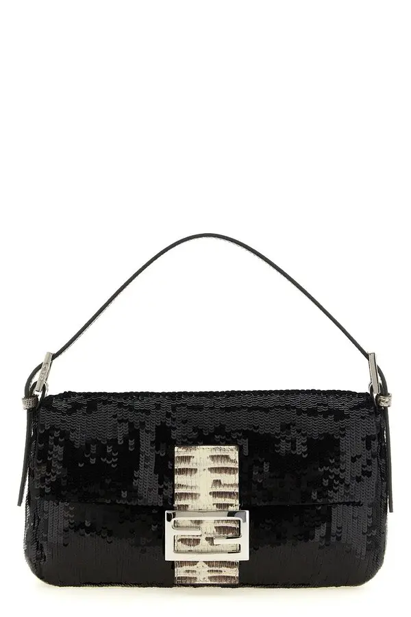 Fendi Sequin 'baguette 26424' Bag - Black