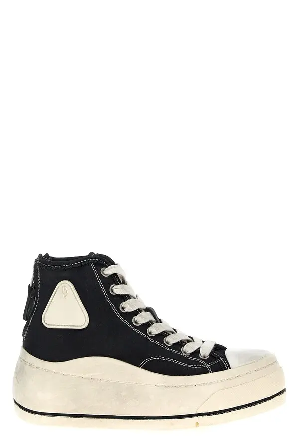 R13 High Top' Sneakers - White/black