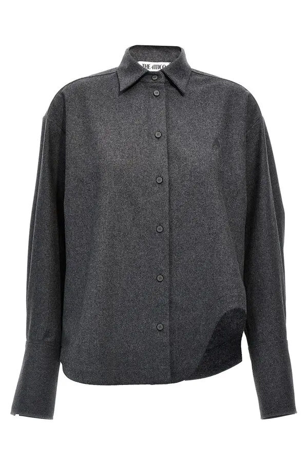 Attico Eliza Wool Blend Shirt - Gray