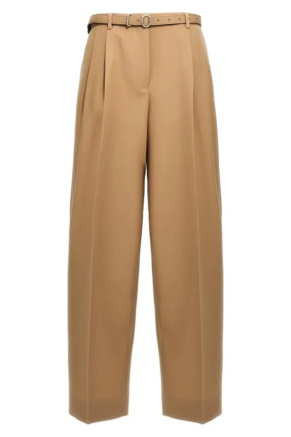 JIL SANDER Gabardine Belted Trousers