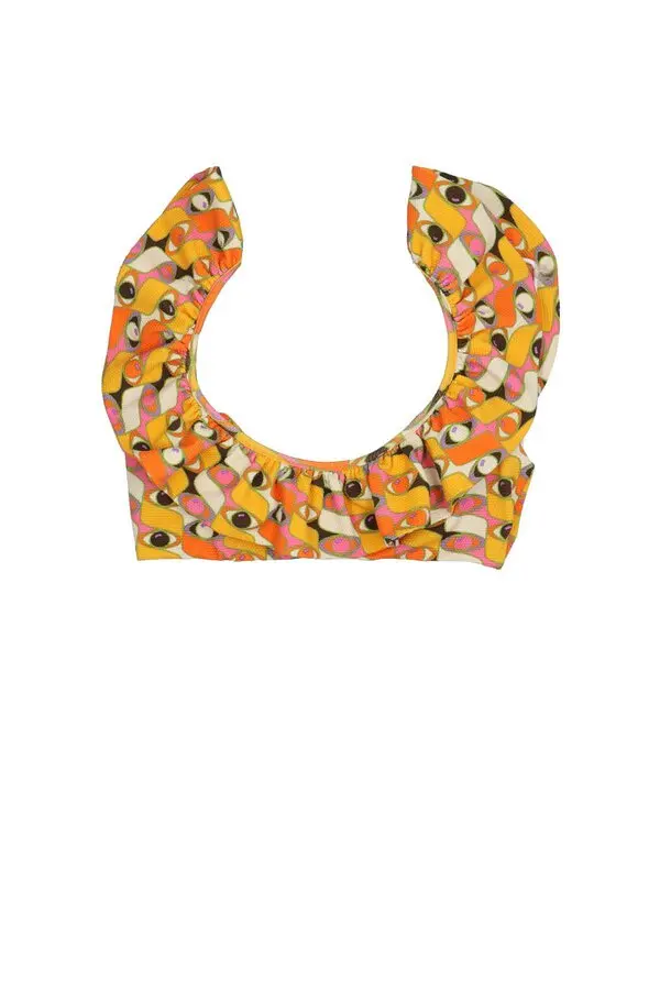 La DoubleJ Ruffle Bikini Top - Multi