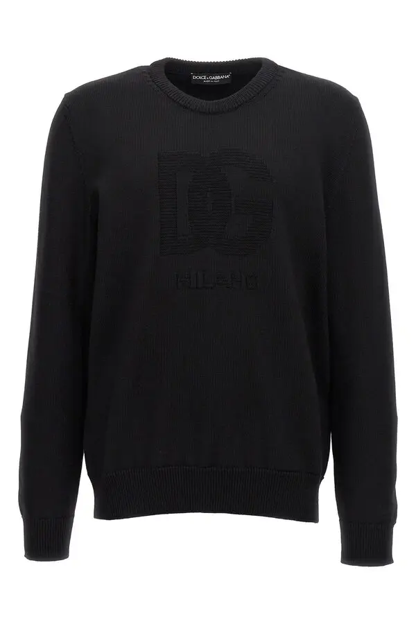 Dolce & Gabbana Dg' Intarsia Sweater - Black