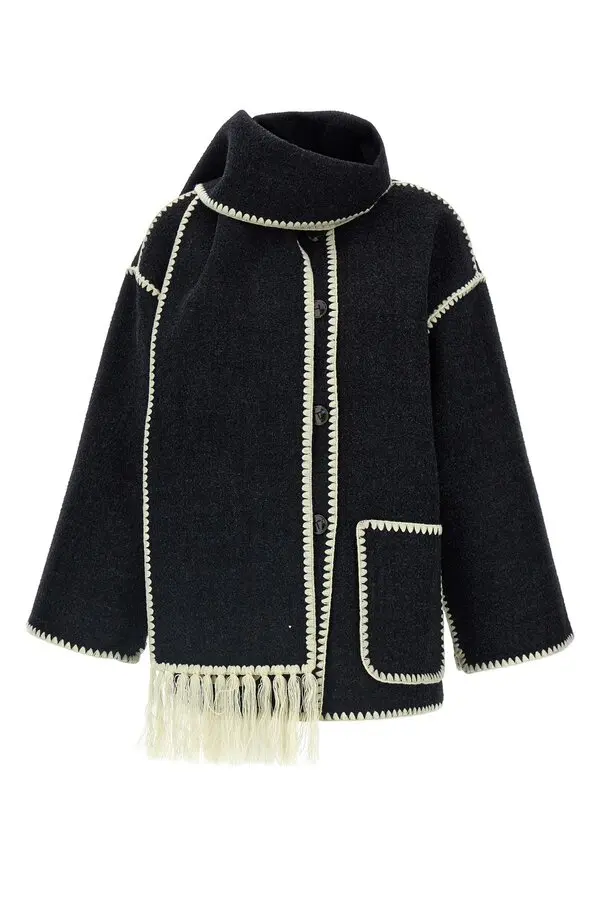 TOTEME Embroidered Scarf Jacket Coat