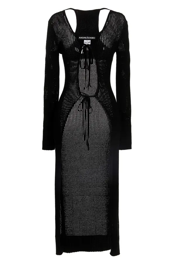 ANDREĀDAMO Openwork Long Cardigan