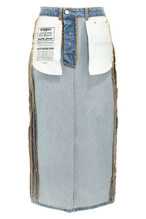 Vetements Inside-out' Skirt - Light Blue