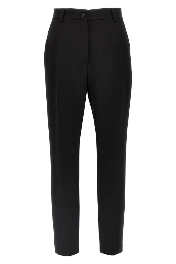 Dolce & Gabbana Wool Gabardine Tuxedo Trousers