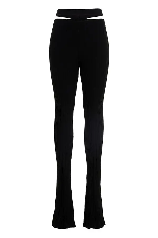 ANDREĀDAMO Ribbed Flared Trousers