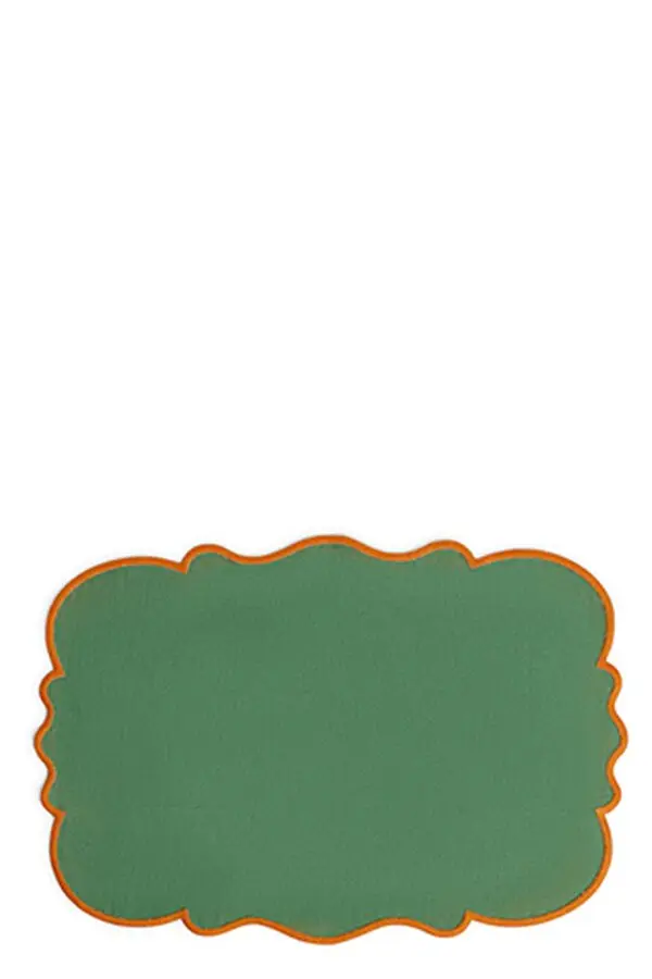 BITOSSI Set Of 2 Placemats With Scalloped Edge - Green