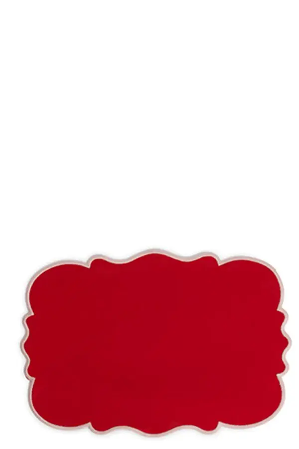 BITOSSI Set Of 2 Placemats With Scalloped Edge - Red