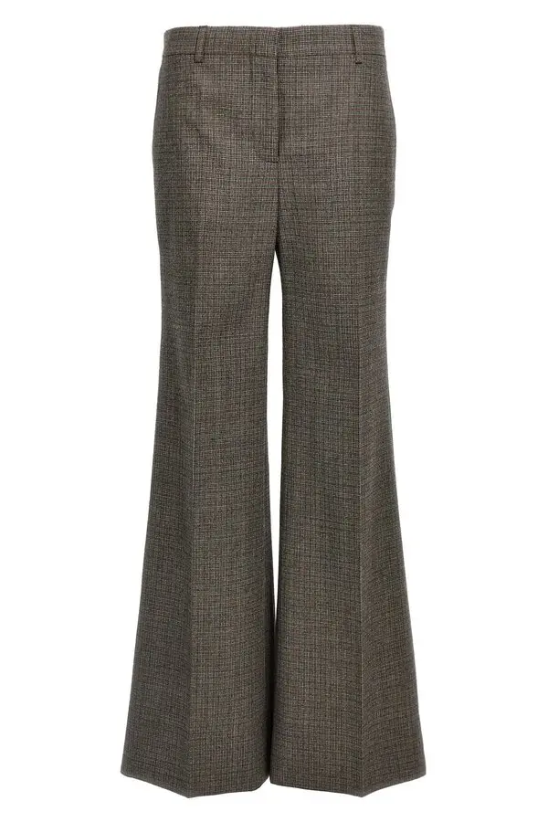 Stella McCartney Micro Houndstooth Wool Flared Trousers