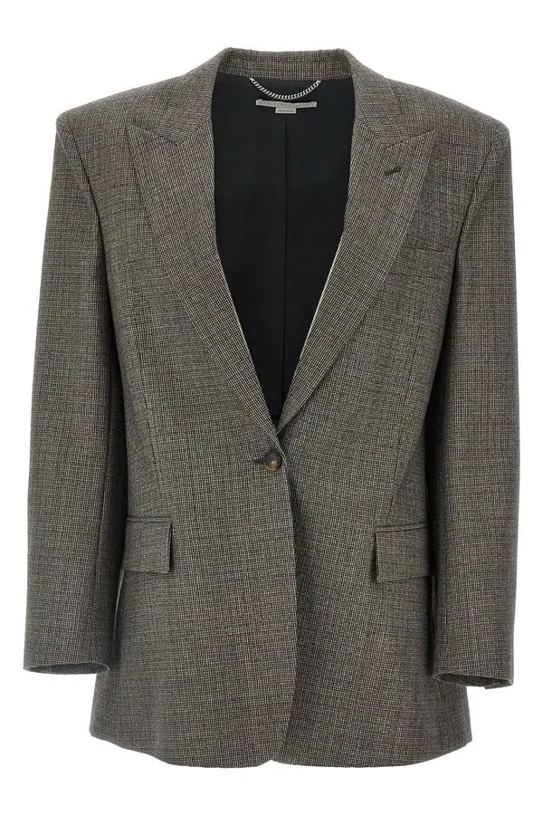 Stella McCartney Single-breasted Micro Houndstooth Blazer