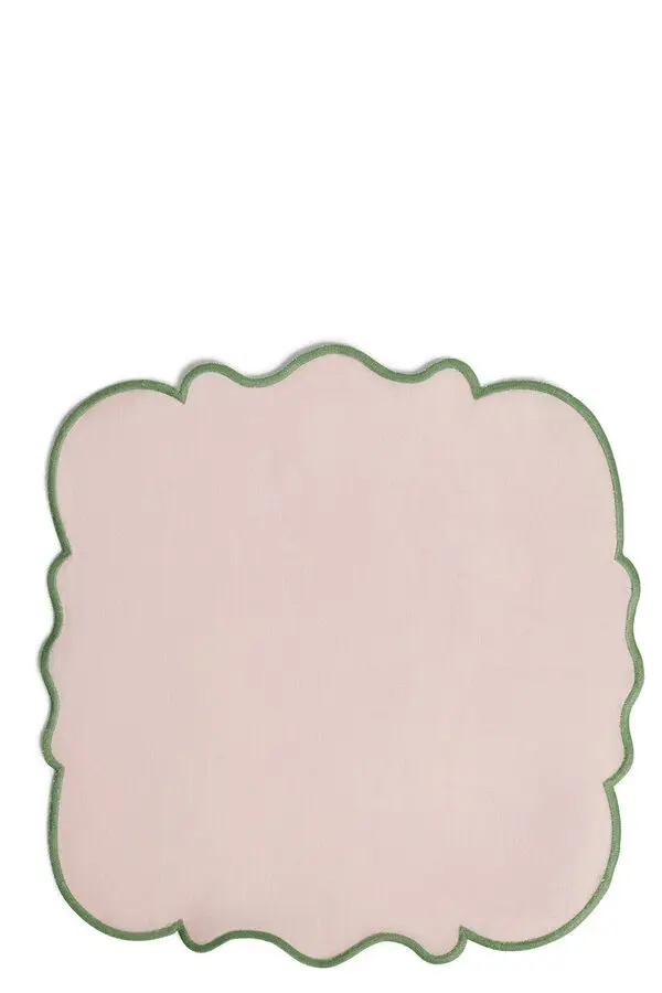 BITOSSI Set Of 2 Napkins With Scalloped Edge - Pink