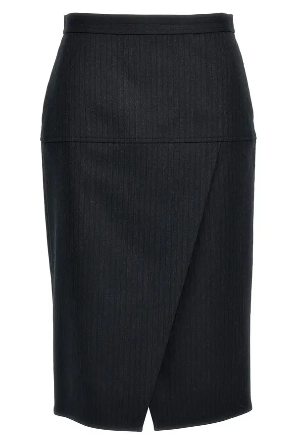 Fendi Pinstriped Wool Skirt