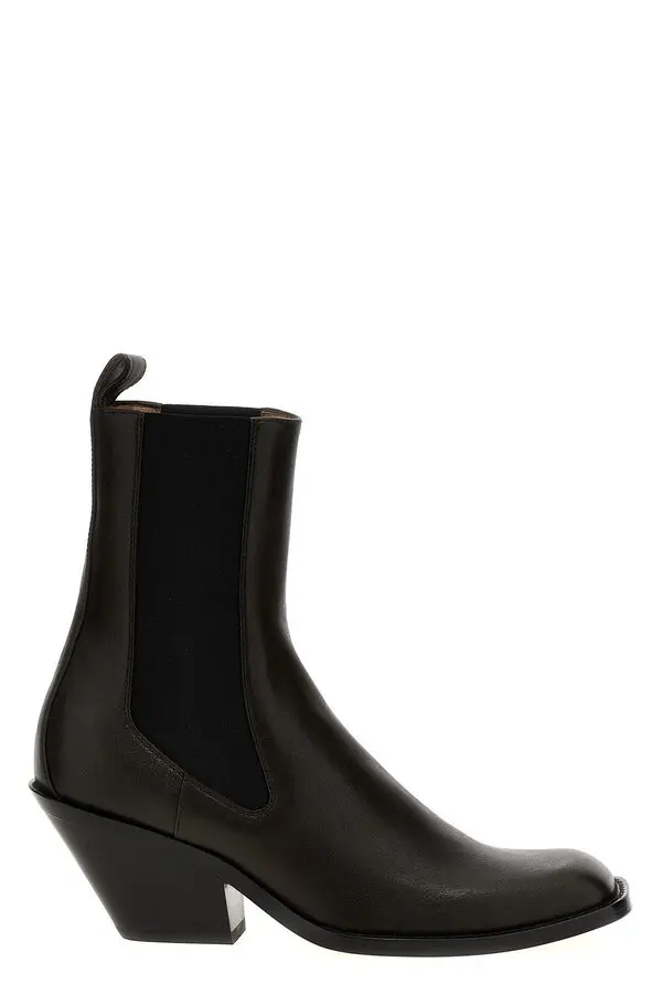 Khaite Austin Leather Ankle Boots - Brown