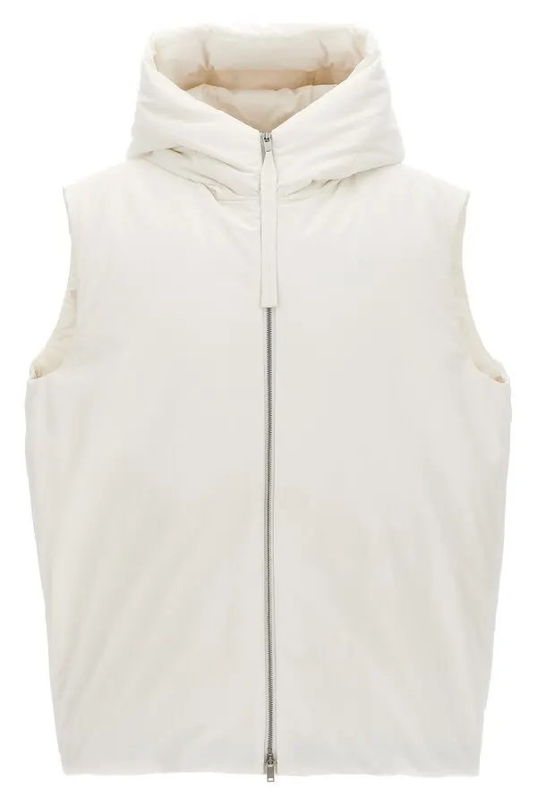 JIL SANDER Padded Nylon Vest - White