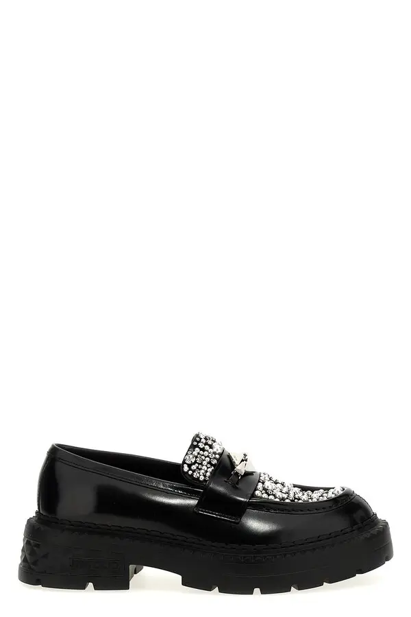 JIMMY CHOO Marlow Diamond Leather Loafers