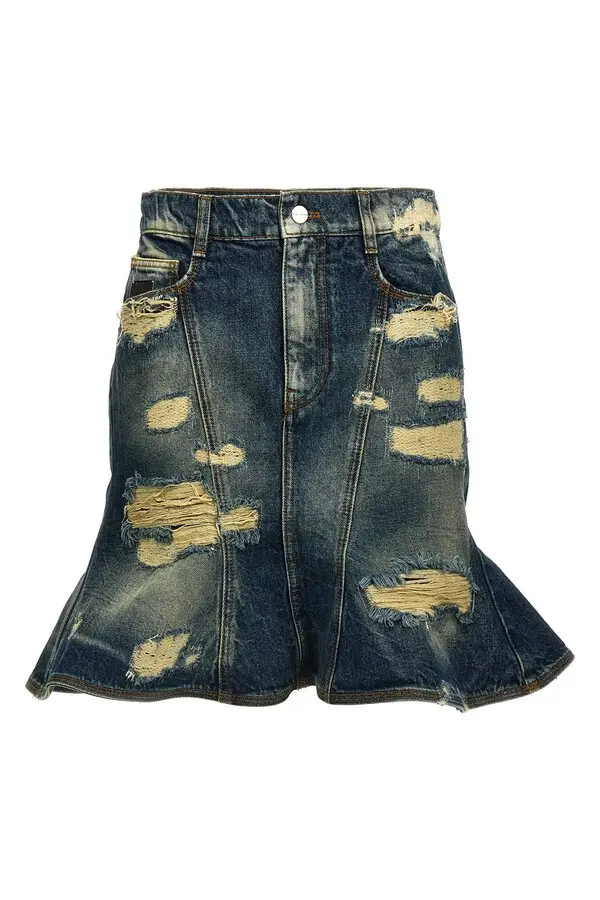 Marc Jacobs Rip And Repair Straight Denim Skirt