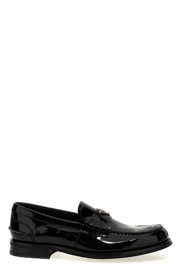 Prada Logo Patent Leather Loafer