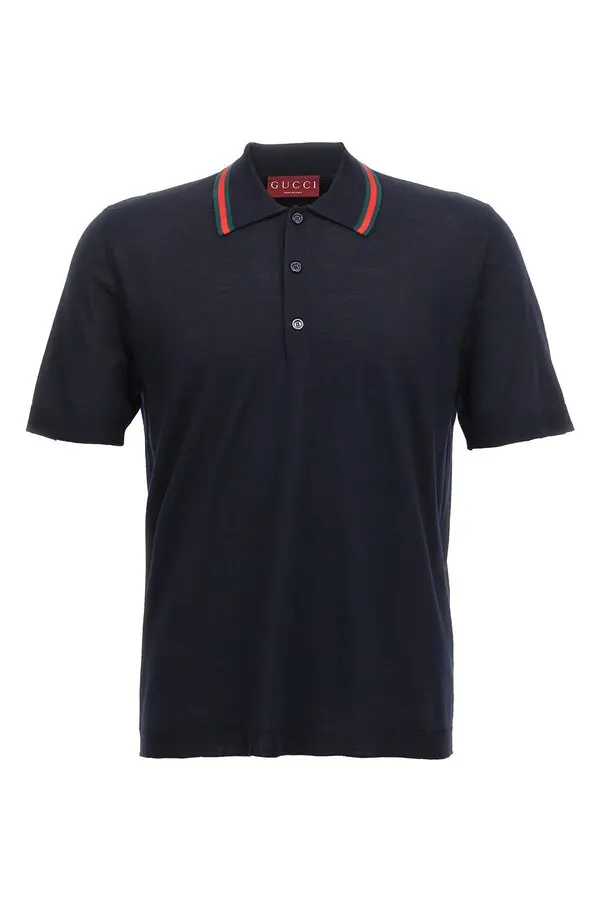 Gucci Web Ribbon Polo Shirt
