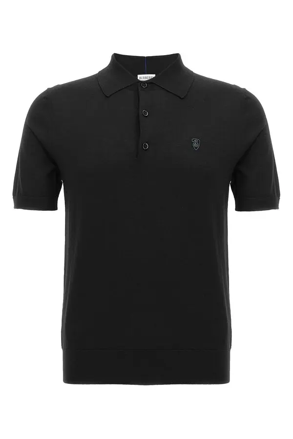 Burberry Wool Polo Shirt - Black