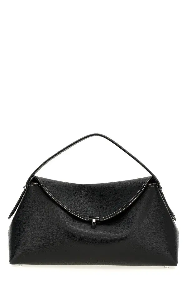 TOTEME T-lock Leather Handbag - Black