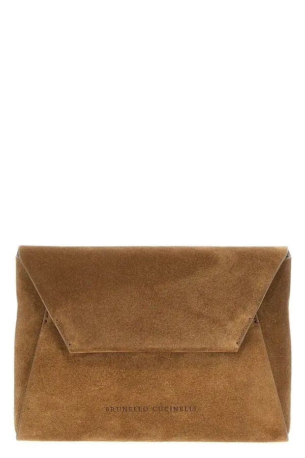 Brunello Cucinelli Monile Suede Clutch Bag
