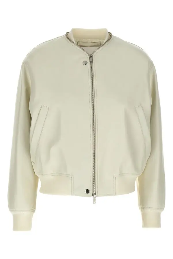 JIL SANDER Leather Bomber Jacket
