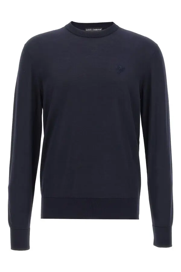 Dolce & Gabbana Logo Embroidery Sweater - Blue