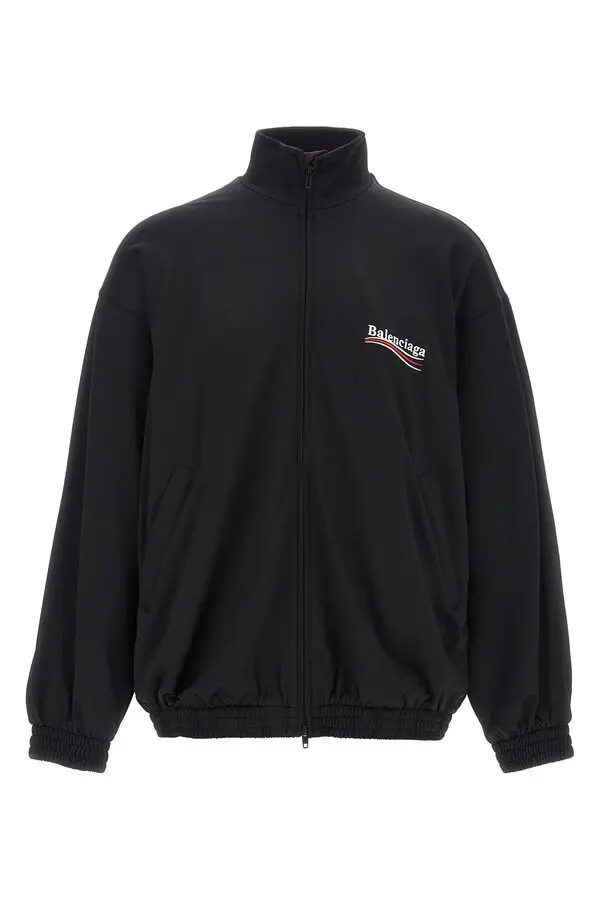 Balenciaga Logo Embroidery Sweatshirt - Black